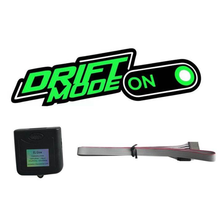 DRIFT MODE ON Glow Panel Light Emitting Window Racing Car Sticker ...
