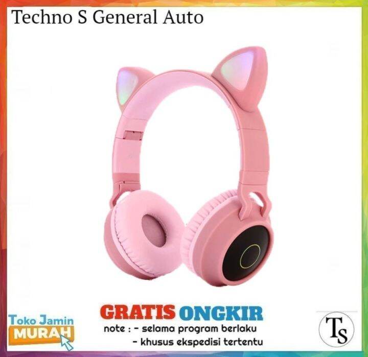 Wireless Headphone Cat Ear / Bluetooth Headset Telinga Kucing | Lazada ...