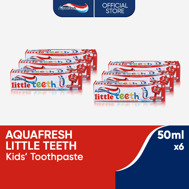Aquafresh Little Teeth Kids' Toothpaste (3-5 Years Old) 50ml x6 for ...