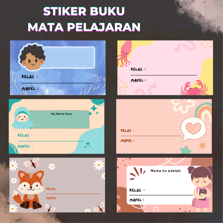 Stiker Buku Mata Pelajaran / stiker label nama kelas / tinggal tempel ( harga per 5 pcs ...