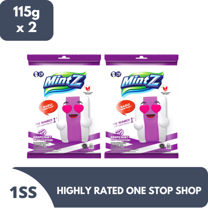 MintZ Grapemint Fruity Chewy Mints 115g x 2 | Lazada PH