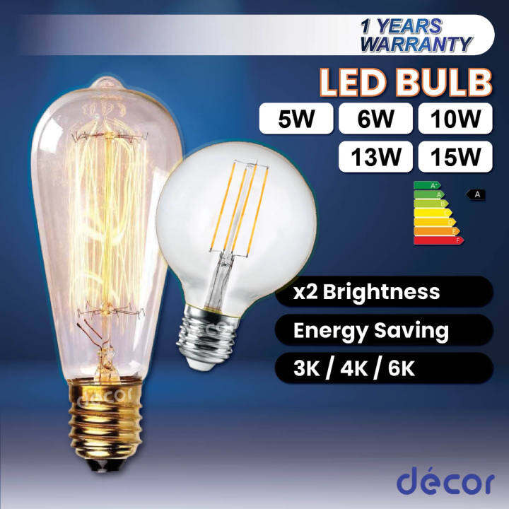 LED Candle Bulb LED Edison Filament Bulb Warmwhite Daylight Edison Bulb ...