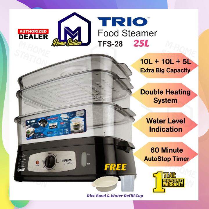 TRIO 25L Food Steamer TFS-28 / TFS28 or 20L TFS-18 TFS18 Kukus Pengukus ...