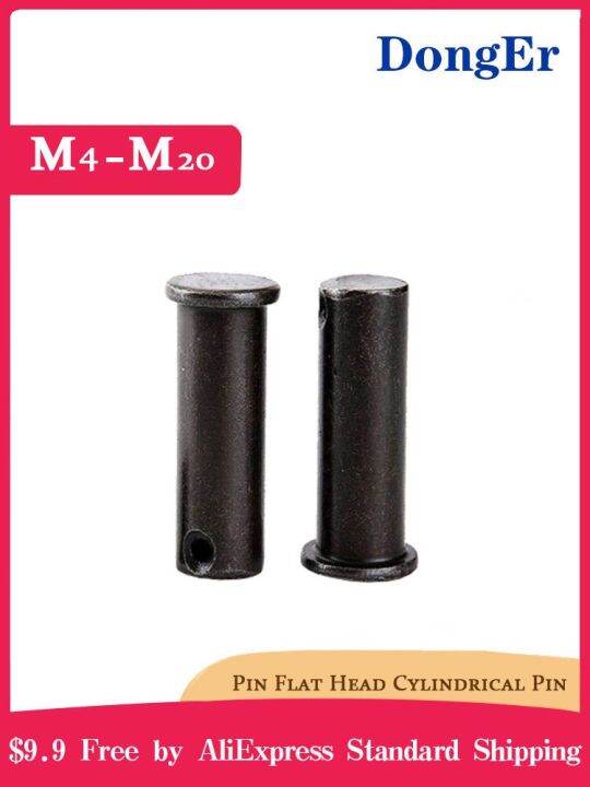 GB882 M3-M16 Dowel Pin Flat Head Cylindrical Pin With Hole Clevis Pin With Head Black Carbon ...
