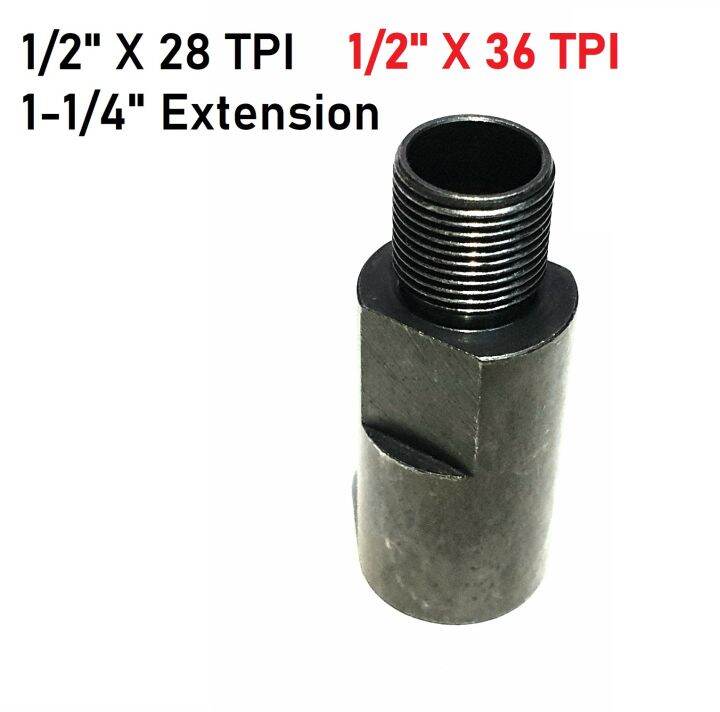 1/2X28 1/2X36 TPI 1.25" Barrel Extension 4140 Steel Adapter Extender ...