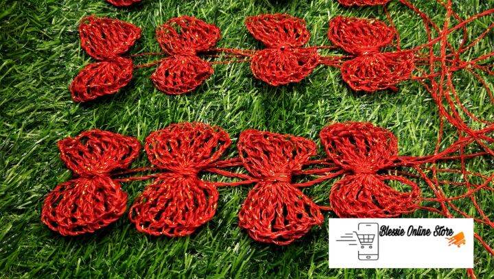 Crochet Abaca Ribbon/Mini ribbon size 6cm ribbon and 15cm tail rope ...