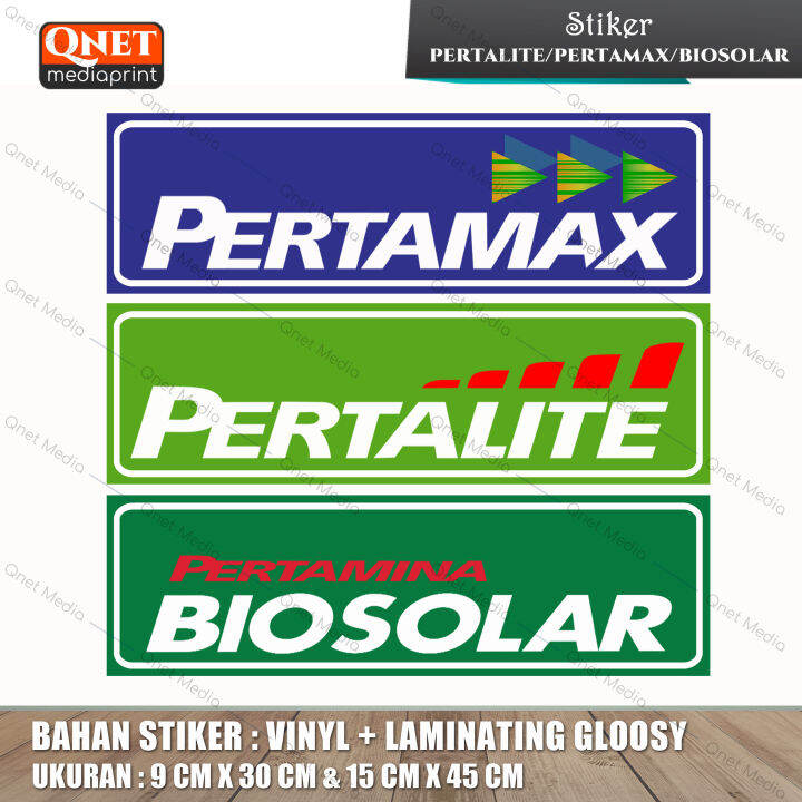 STIKER PERTAMAX PERTALITE BIOSOLAR + LAMINASI GLOSSY | Lazada Indonesia