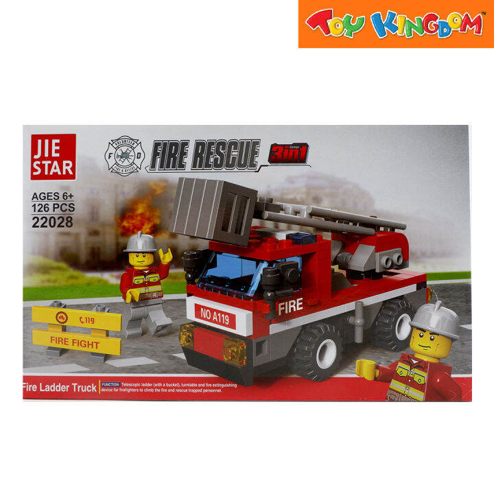 Jie Star Blocks Fire Rescue Series Fire Ladder Truck 126 pcs 3-in-1 ...