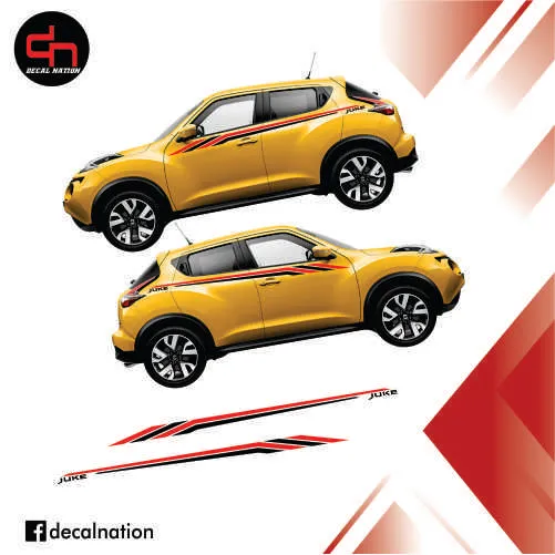 Nissan Juke Weatherproof Car Decals Cut Out Vinyl Sticker Black and Red ...