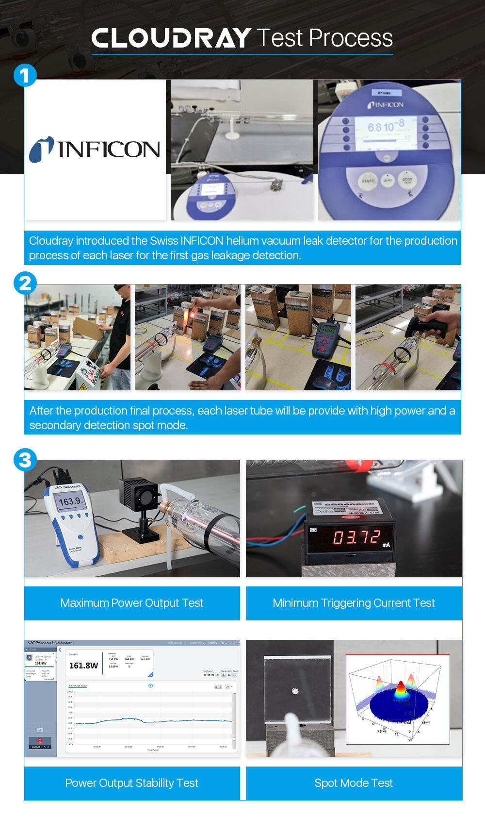 Cloudray 90W CO2หลอดเลเซอร์ CR90ความยาว1250มม. dia. ท่อแก้วหัวโลหะ ...