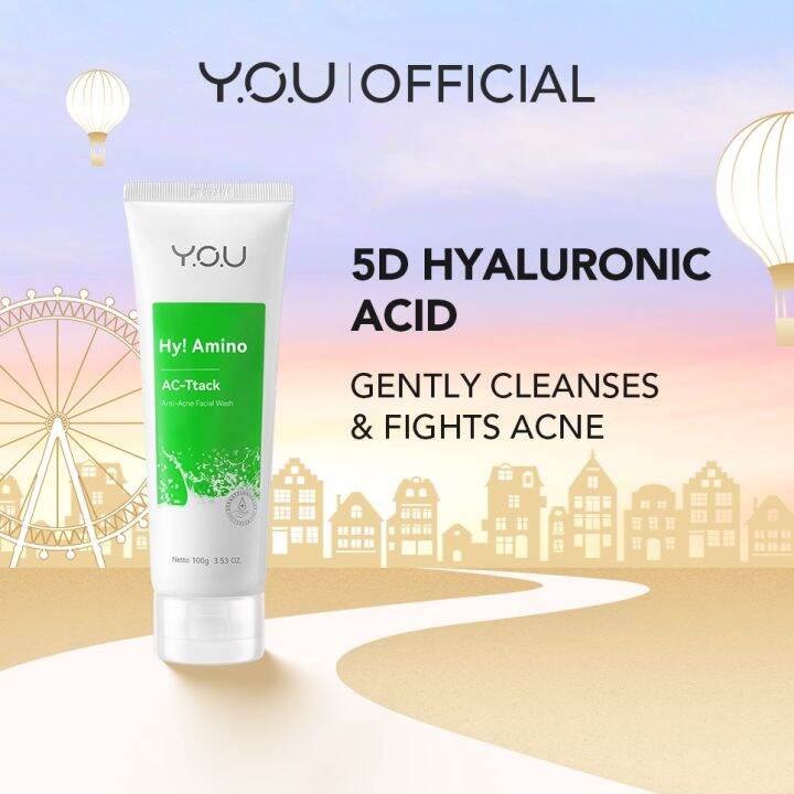 Y.O.U Hy!Amino AC-Ttack Anti-Acne Facial Wash 100g | Facial Cleanser ...