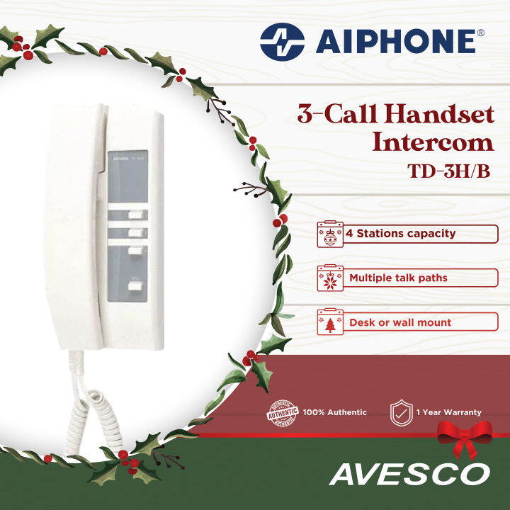 3-Call Handset Intercom | TD-3H/B | Aiphone | Avesco | Lazada PH