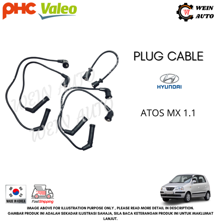 ⚡️PHC VALEO⚡️HYUNDAI ATOS MX 1.1CC PLUG CABLE MADE IN KOREA | Lazada