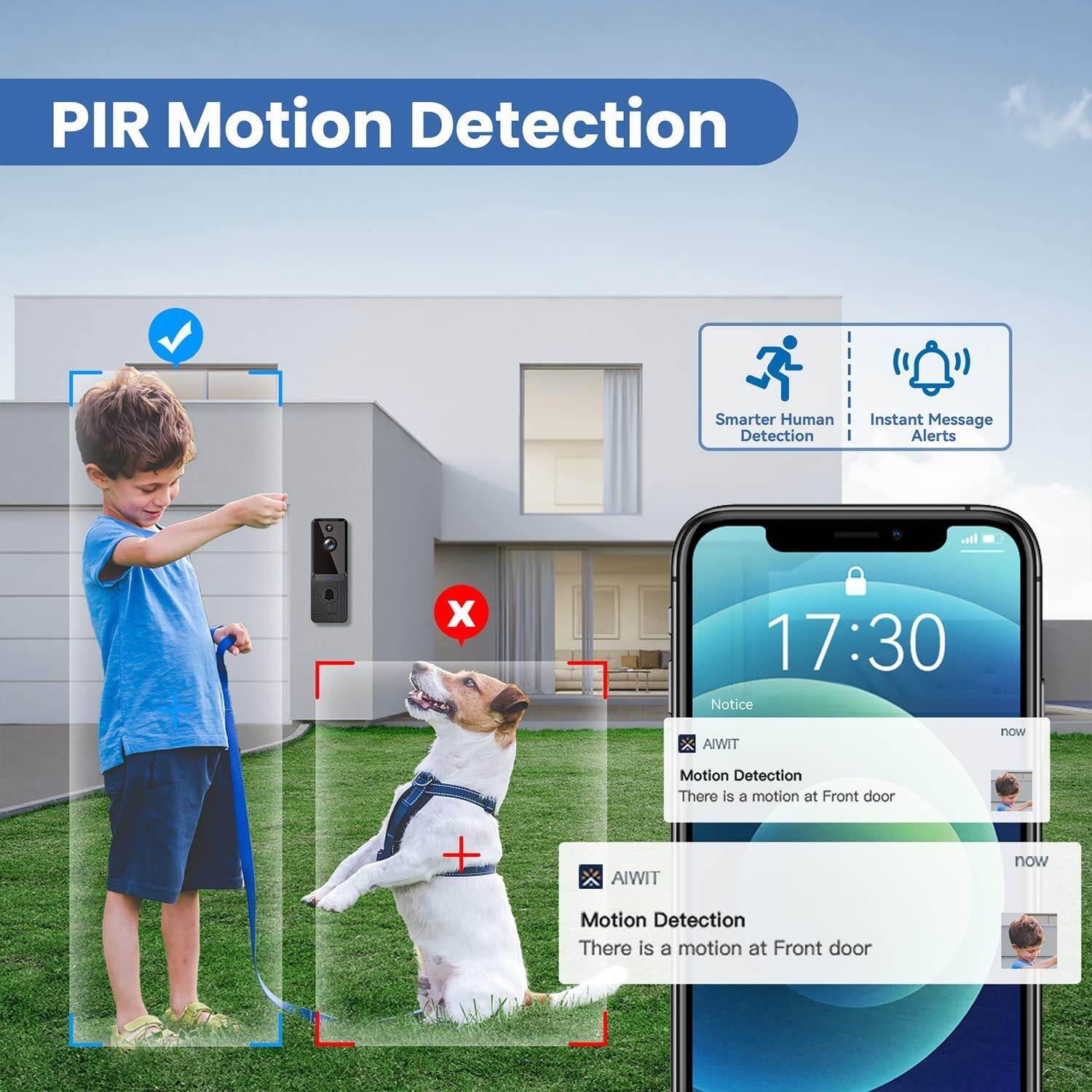 Aiwit Smart Life Smart Video Doorbell Outdoor Wireless Door Bell WiFi ...