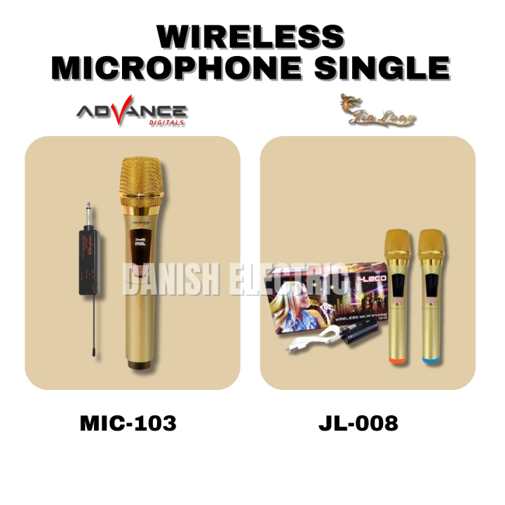 Mic wireless mik tanpa kabel microphone karaoke 1 mic ADVANCE TYPE MIC ...