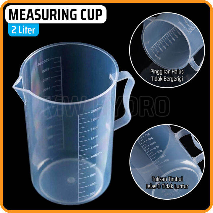 Measuring Cup, Gelas Ukur / Gelas Takar, 2000 ml / 2 liter / 2 ltr | Lazada Indonesia
