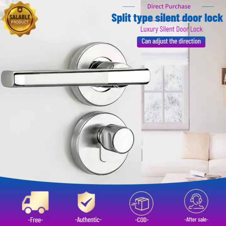 Stainless Steel Mute Door Locked Modern Wood Interior Door Lock Set ...