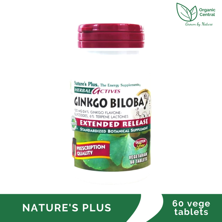 Nature's Plus Herbal Actives Ginkgo Biloba 120mg Extended Release 60 ...