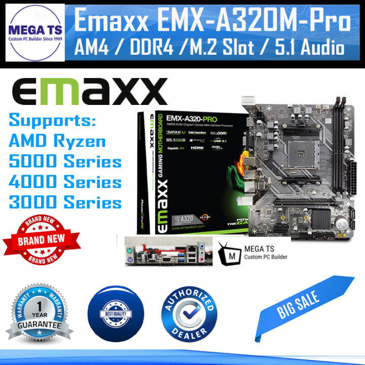 Motherboard , Emaxx EMX-A320M-Pro with VGA and HDMi Outputs ( A320M ) - Brand-New Computer ...