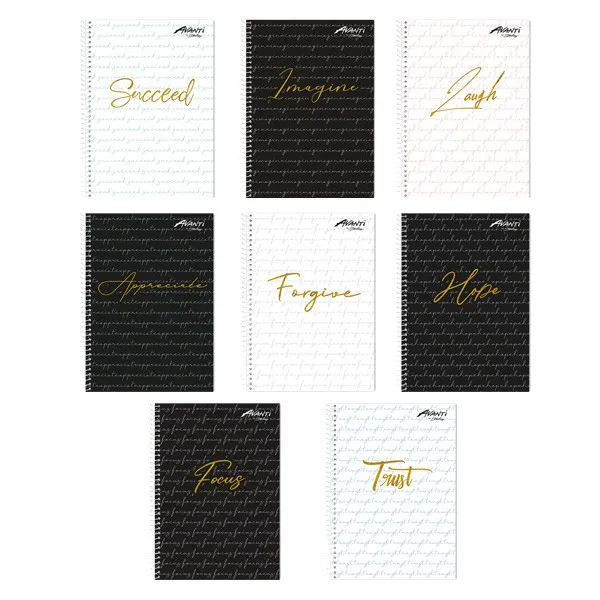 Avanti Premium Spiral Notebook Inspirational Script 685 80 Leaves Set ...