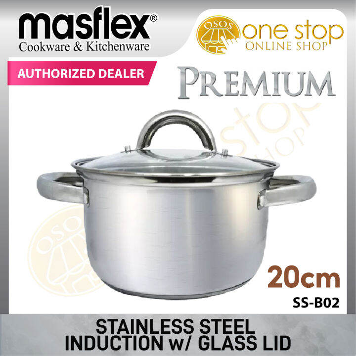 MASFLEX Original Premium Stainless Steel Induction Casserole with Glass ...
