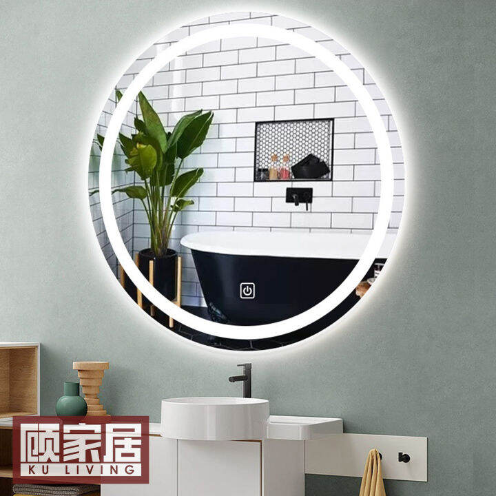 LED Mirror Wall Mirror Vanity Mirror Bathroom Lampu Cermin Dinding ...