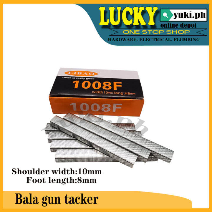 U SHAPED NAIL 1008F GUN TACKER STAPLE/BALA NG GUN TACKER(100MMX8MM ...
