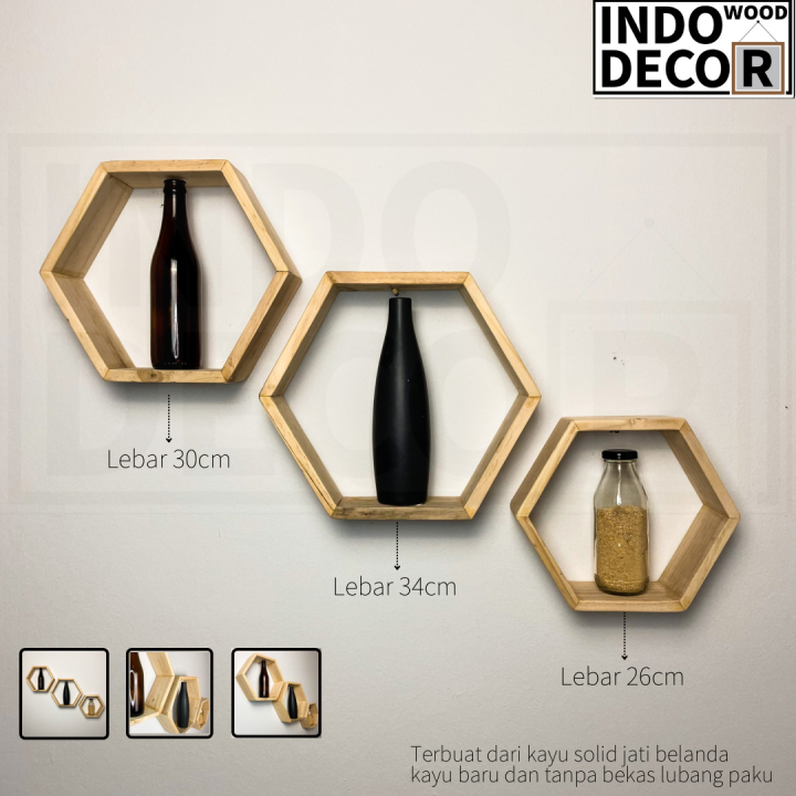 Rak Dinding Hexagonal Segi Enam Dekorasi Minimalis Aesthetic Lazada