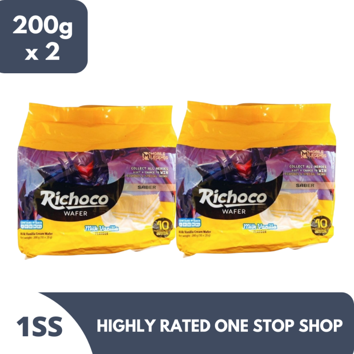 Richoco Wafer, Milk Vanilla Flavor 200g x 2 | Lazada PH