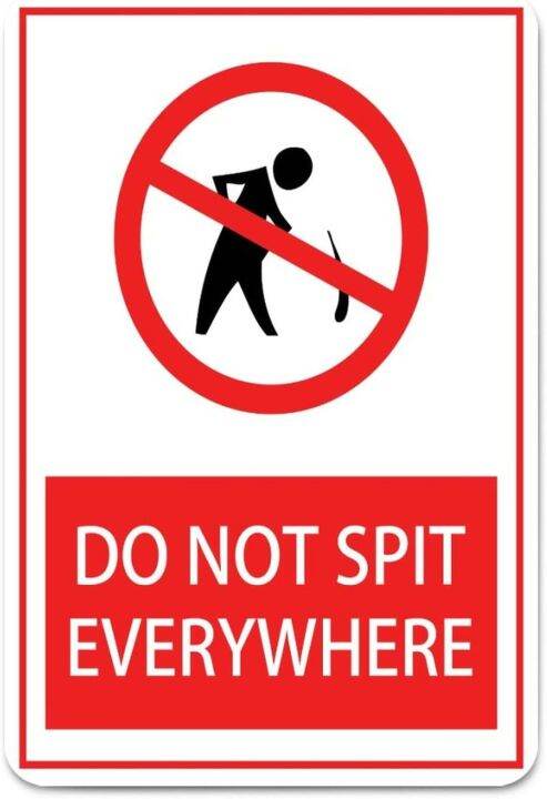 Do Not Spit Everywhere Warning Metal Sign for Inside Outside Community ...
