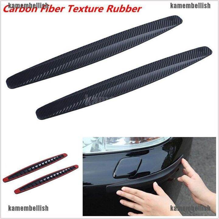 ZR For 2x Black Carbon Fiber Texture Anti-rub Protector Car SUV Bumper ...