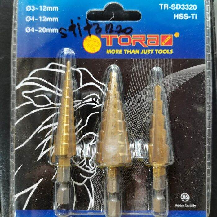 MATA BOR PAGODA HSS TITANIUM STEP CONE KEPALA BULAT HSS 3-12mm 4-12mm 4-20mm berlapis Titanium ...