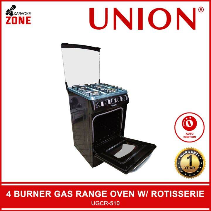 Union UGCR 510 Gas Range / 4 Gas Burners with Auto Ignition / Gas Oven ...