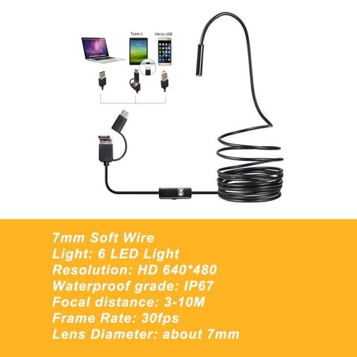 Waterproof Type-c Endoscope HD Camera Industrial USB Flexible Flexible ...