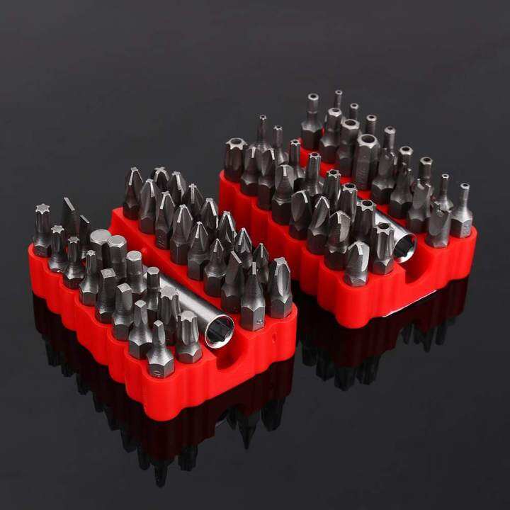 33pc/set Security Bit Tamper Proof Electric Screwdriver Bit Set 60mm Magnetic Holder Torx Star ...