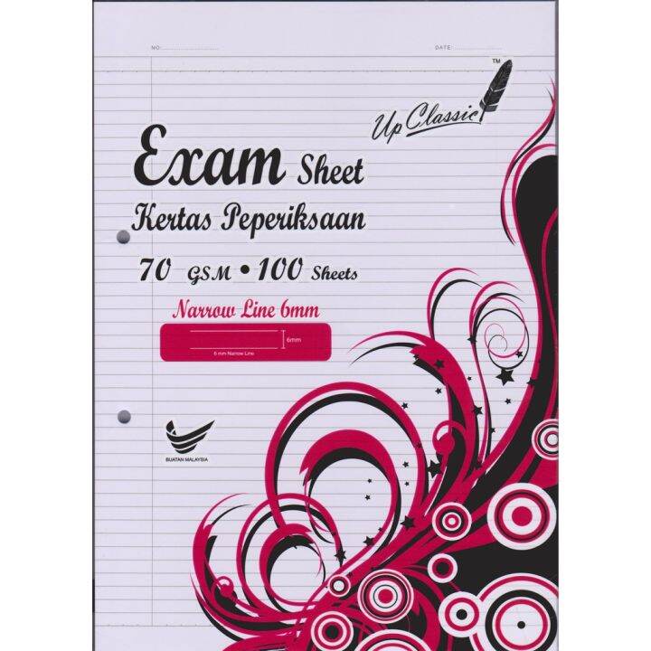 UP CLASSIC EXAM SHEETS A4 NARROW LINE 100 SHEETS 70GSM | Lazada