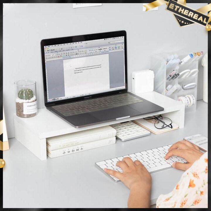 YEEL Wooden Monitor Holder Classic Style Bracket Computer Monitor Stand ...