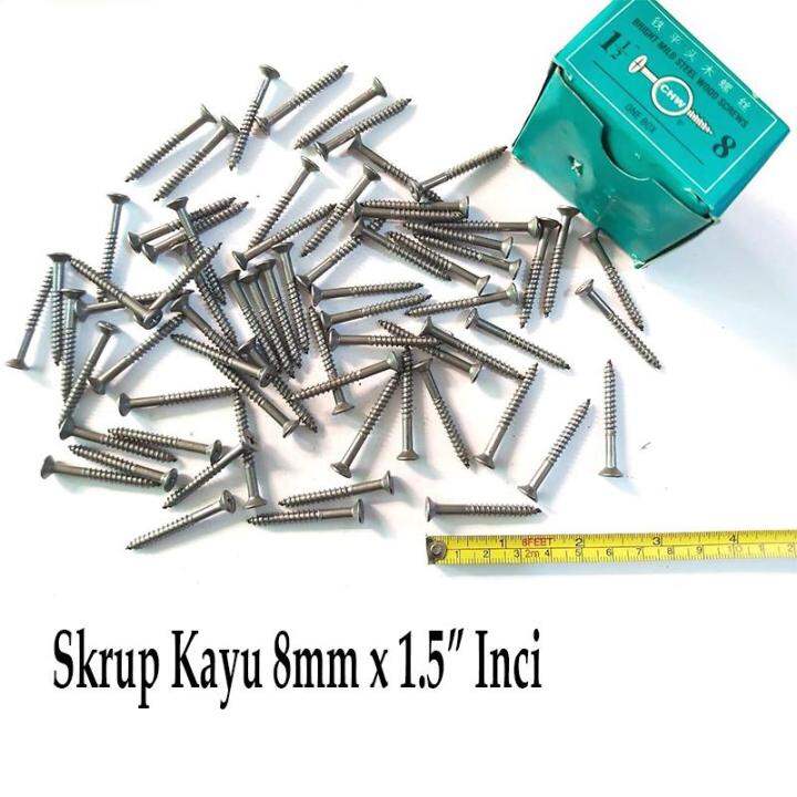 BMS - Sekrup Skrup Kayu Kepala Plus 1.5" inci SEKRUP Ulir Hitam Baut ...