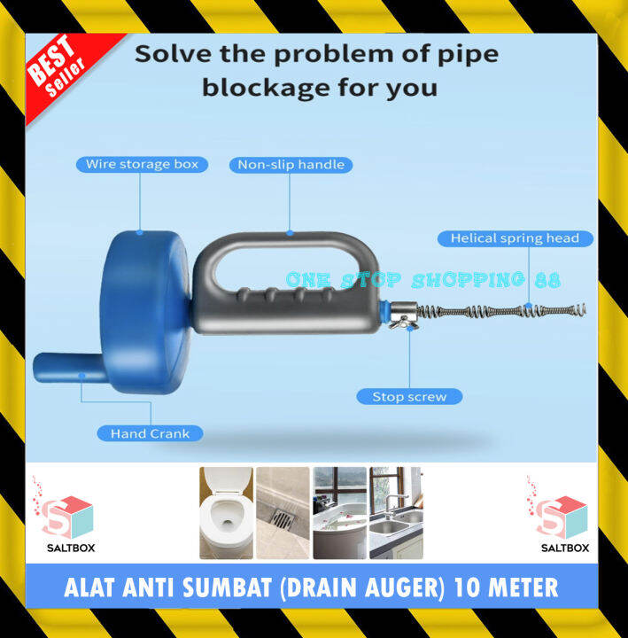KAWAT ALAT ANTI TERSUMBAT PEMBERSIH SALURAN PIPA PEMBUANGAN SALURAN AIR WC CLOSET TOILET SINK ...