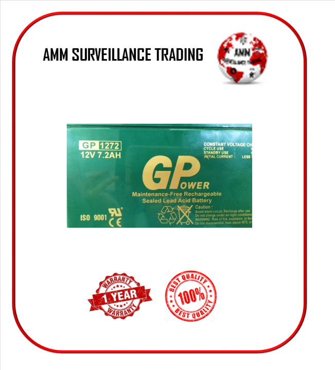 GPower spec 12V 7.2AH Rechargeable Seal Lead Acid Battery | Lazada