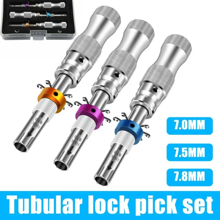 Tubular Lock Pick Tool ช่างทำกุญแจชุดเครื่องมือสแตนเลส7/7.5/7.8Mm ...
