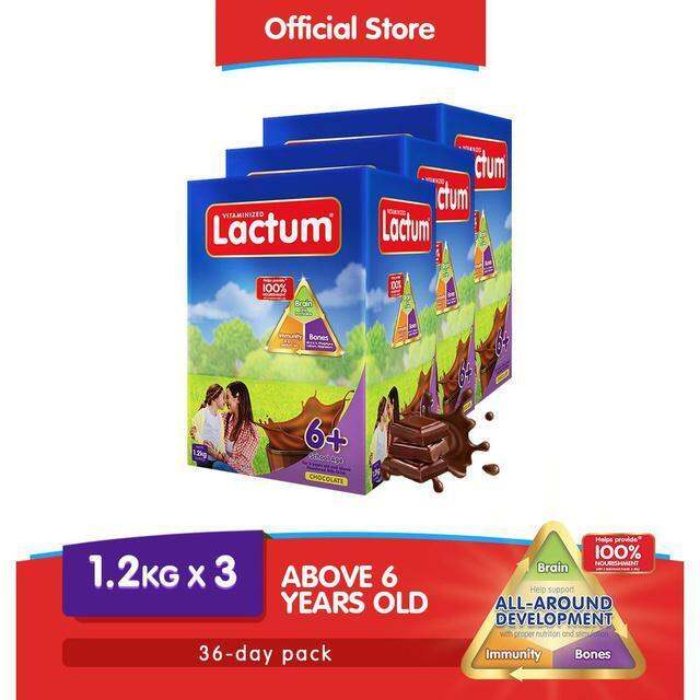 [eCom Exclusive] Lactum 6 Chocolate 3.6kg (1.2kg x 3) Milk Drink for Children 6 Years Old and ...