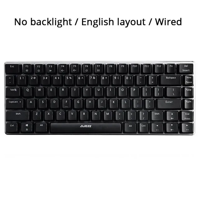 Ajazz AK33 Mechanical White Gaming Keyboard Wired N/English Layout RGB/1 Color Backlight 82-Key ...