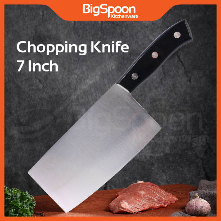 BIGSPOON 7 inch Bone Chopping Knife Stainless Steel Chinese Cleaver ...
