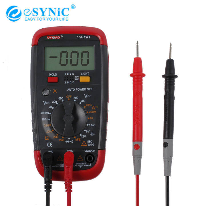 eSYNIC LCD Digital Multimeter Voltmeter Ammeter 250V AC DC OHM Tester ...