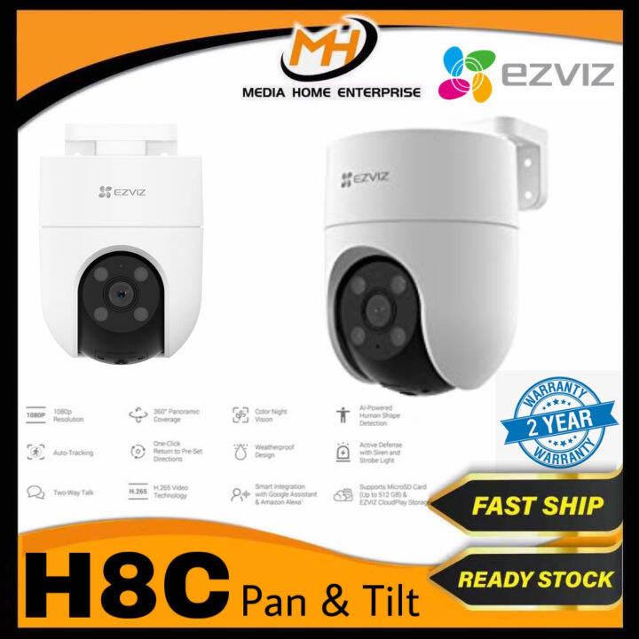 Ezviz H8C Outdoor Pan & Tilt WiFi Camera - 1080p, Color Night Vision ...