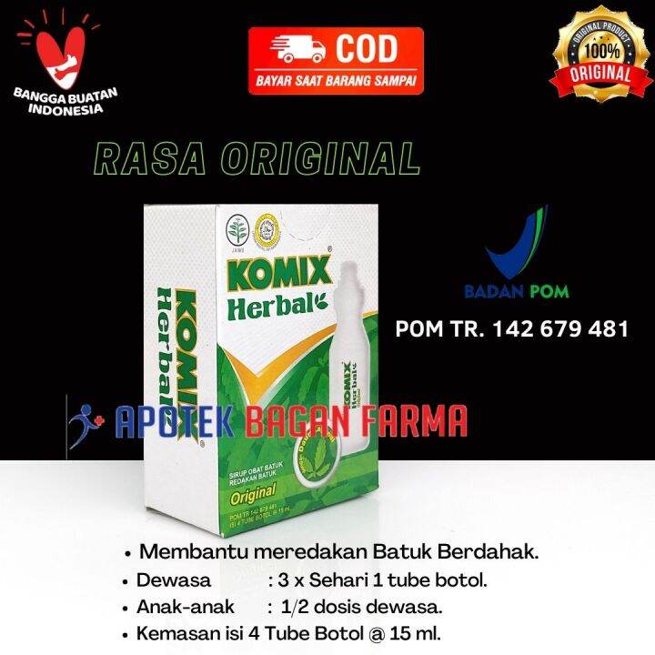 KOMIX HERBAL RASA ORIGINAL ISI15 ML x 4 TUBE BOTOL | Lazada Indonesia