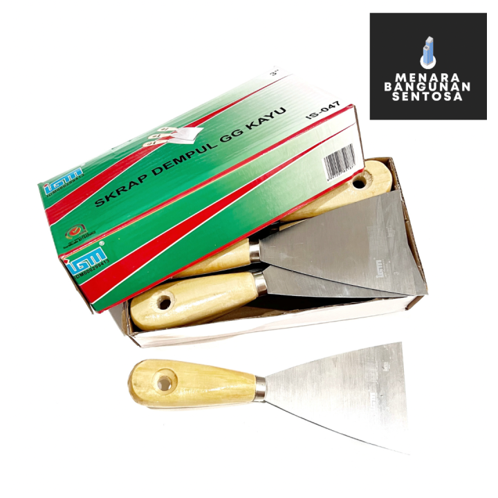 Kapi Kayu IGM Baja Asli 3 Inch - Kape Pisau Dempul Scapper | Lazada ...