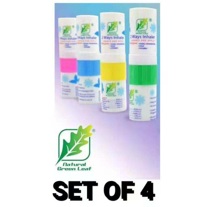 ( Set of 4 ) NATURAL GREEN LEAF 2 Ways Inhaler (Assorted Color) | Lazada PH