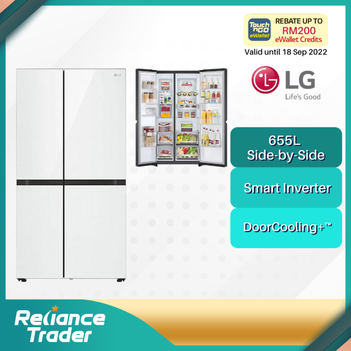 LG Net 655L Side-by-Side with Door-in-Door™ in White Glass Finish ...